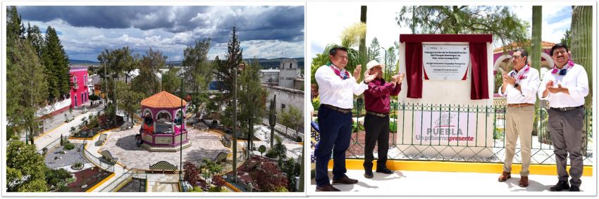 Sergio Salomón inaugura rehabilitación del Parque Municipal de Ixcaquixtla