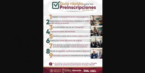 Arrancan preinscripciones SEP Puebla 2026: fechas, requisitos y edades